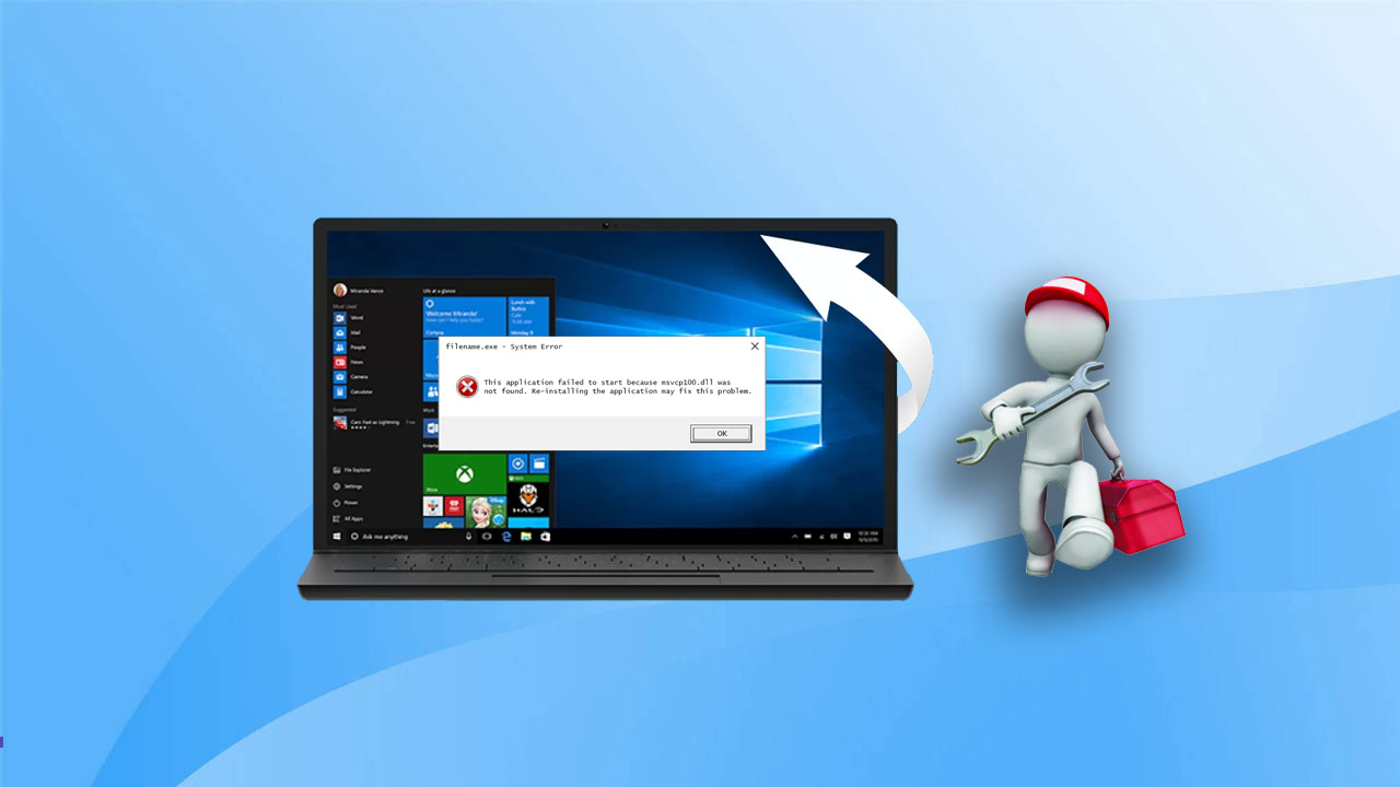 已修復：無法啟動程式，因為您的電腦遺失MSVCP100.dll - 即刻救援